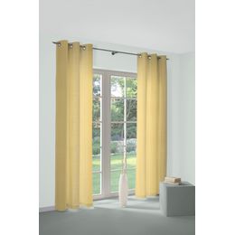 Vorhang WIRTH, B:132cm H:175cm, gold, Jacquard, Polyacryl, Polyester, Wohnzimmer, Gardinen, "Niederau"