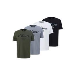 s.Oliver Herren T-Shirt "T-Shirt Logo T-Shirt 4er Pack", bunt, Gr. L, Obermaterial: 100% Baumwolle CO., Shirts