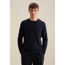 Seidensticker Herren Strickpullover "Schwarze Rose", blau, Gr. S, unifarben, 100% Baumwolle, Pullover, 1/1 Rundhals