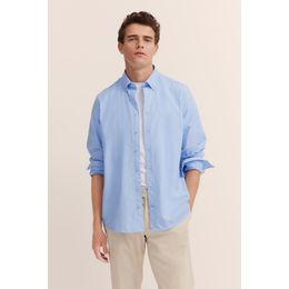Bugatti Herren Langarmhemd "Button-Down", blau, Gr. M, 100% Baumwolle, Hemden, Oxford Modern Fit