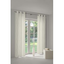 Vorhang WIRTH, B:132cm H:255cm, beige, Jacquard, Obermaterial: 75% Polyester, 25% Baumwolle, Wohnzimmer, Gardinen, "RICCIA"