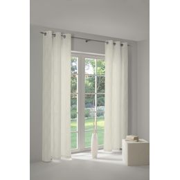 Vorhang WIRTH, B:132cm H:245cm, beige, Jacquard, Obermaterial: 75% Polyester, 25% Baumwolle, Wohnzimmer, Gardinen, "RICCIA"