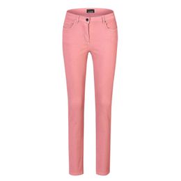 GOLDNER Damen Regular-fit-Jeans "Kurzgröße Lange Freizeithose BELLA mit Formbund", rosa, Gr. 19, Obermaterial: 65% Baumwolle CO. 31% Polyester PES.