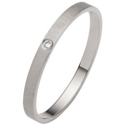 Firetti Damen Trauring "Schmuck Geschenk Gold 375 Hochzeit Ehering "LIEBE"", 54, 0,01 SI = kleine Einschl&uuml;sse mit Brillant, Wei&szlig;gold 375, 2mm, wei&szlig;,