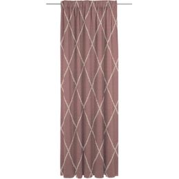 Vorhang Adam, B:142cm H:175cm, rot, Jacquard, Baumwolle, Wohnzimmer, Gardinen, "Casket Valdelana Light", aus 100% Bio-Baumwolle