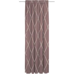 Vorhang Adam, B:142cm H:245cm, rot, Jacquard, Baumwolle, Wohnzimmer, Gardinen, "Casket Valdelana Light", aus 100% Bio-Baumwolle