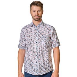 Casamoda Herren Kurzarmhemd "Casamoda Freizeithemd Kurzarm Print", blau, Gr. L, bedruckt, 100% Baumwolle, Hemden