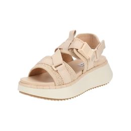 Steve Madden Damen Keilsandalette "Steve Madden Sandalen Lederimitat/Textil", Gr. 40, beige, Lederimitat, Textil, Schuhe