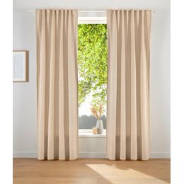 Vorhang, B:132cm H:175cm, beige, LeGer Home by Lena Gercke, Jacquard, Polyacryl, Polyester, Wohnzimmer, Gardinen, "LESKA", blickdicht, glatt, gewebt,