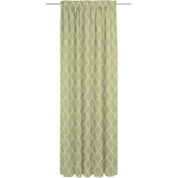 Vorhang Adam, B:142cm H:245cm, gr&uuml;n, Jacquard, Baumwolle, Wohnzimmer, Gardinen, "Maroccan Shiraz", aus 100% Bio-Baumwolle