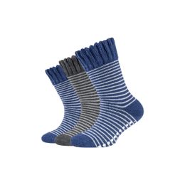 Camano Damen Socken "Kinder Socken cozy Anti-Rutsch 3er Pack", Gr. 27insignia blau, 85% Polyacryl, 12% Polyester, 3% Elasthan, gestreift, Socken, 3er