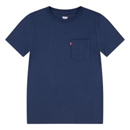 LEVI'S KIDS Jungen T-Shirt "LVB SUNSET POCKET TEE", blau, Gr. 6, Jersey, Obermaterial: 60% Baumwolle, 40% Polyester, Shirts