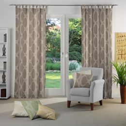 Vorhang WIRTH, B:135cm H:145cm, braun, Jacquard, Polyacryl, Polyester, Wohnzimmer, Gardinen, "Lahstedt"