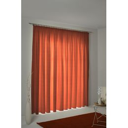 Vorhang WIRTH, B:270cm H:250cm, orange, Chenille, Polyacryl, Wohnzimmer, Gardinen, "Toco-Karo"