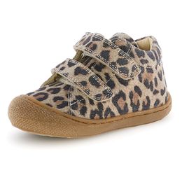 Naturino Baby Lauflernschuh "Cocoon", Gr. 26, braun, Veloursleder, animal-print, Schuhe, Klettschuh, Babyschuh mit Leo-Muster, Gr&ouml;&szlig;enschablone zum
