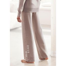 ELBSAND Damen Strickhose, Gr. 40, grau, Feinstrick, Obermaterial: 50% Viskose, 28% Polyester, 22% Nylon, meliert, Hosen, aus weichem hochwertigem
