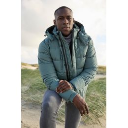 Bruno Banani Herren Steppjacke, gr&uuml;n, Gr. L, kontrastfarbene Details, unifarben mit Farbeinsatz, Web, Obermaterial: 100% Polyester. Futter: 100%