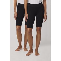 YSABEL MORA Damen Leggings, Gr. XL, schwarz, Single Jersey, Obermaterial: 95% Baumwolle, 5% Elasthan, Hosen, Single-Jersey-Qulit&auml;t, Doppelpack,