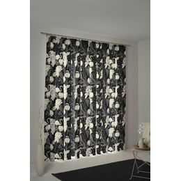 Vorhang Adam, B:145cm H:145cm, schwarz-wei&szlig;, Jacquard, Baumwolle (Bio-Baumwolle), Wohnzimmer, Gardinen, "Eden", aus 100% Bio-Baumwolle