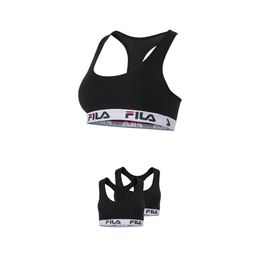 Fila Damen Bustier "WOMAN BUSTIER", Gr. XL, schwarz, Obermaterial: 95% Baumwolle, 5% Elasthan, unifarben, BHs, ohne Polsterung und ohne Bügel,
