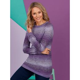 Classic Basics Damen Longpullover "Longpullover", lila, Gr. 48, gemustert, mehrfarbig, meliert, 100% Polyacryl, Pullover