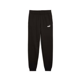 Puma Jungen Trainingshose "ESS 2 COLOR NO. 1 LOGO SWEATPANTS FL B", schwarz, Gr. 128, bedruckt, Fleece, Obermaterial: 66% Baumwolle, 34% Polyester,