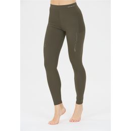 Endurance Damen Funktionstights "Lindysa", gr&uuml;n, Gr. 46, unifarben, 77% Polyamid, 23% Elasthan, Hosen, mit reflektierenden Elementen