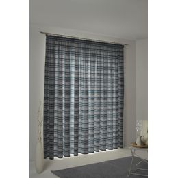 Vorhang WIRTH, B:132cm H:145cm, blau, Jacquard, Baumwolle, Polyester, Wohnzimmer, Gardinen, "Laufenberg"