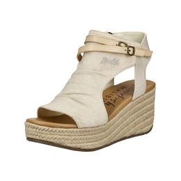 Blowfish Damen Keilsandalette "Blowfish Sandalen Lederimitat/Textil", Gr. 41, wei&szlig;, Lederimitat, Textil, Schuhe