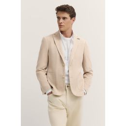 Bugatti Herren Sakko, beige, Gr. 50, unifarben, 52% Viskose, 29% Polyester, 18% Baumwolle, 1% Elasthan, Sakkos, mit Reverskragen und Stretch