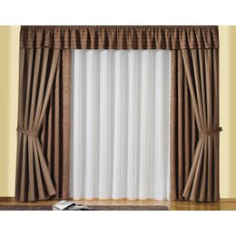 Gardine WIRTH, B:450cm H:125cm, wei&szlig;, Polyester, Wohnzimmer, Gardinen, "Lena", Store