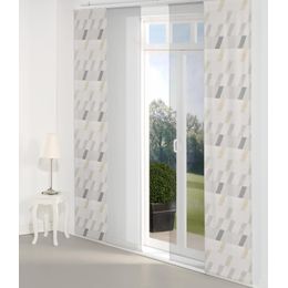 Schiebegardine WIRTH, B:60cm H:245cm, grau, Jacquard, Baumwolle, Polyester, Wohnzimmer, Gardinen, "Bray"