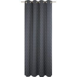 Vorhang Adam, B:145cm H:245cm, blau, Jacquard, Baumwolle (Bio-Baumwolle), Wohnzimmer, Gardinen, "Indian Cortezada", aus 100% Bio-Baumwolle