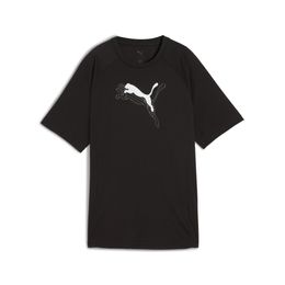 Puma Damen T-Shirt "Evostripe Relaxed Graphic T-Shirt Damen", schwarz, Gr. L, clean, Obermaterial: 65% Polyester, 35% Viskose; Rippe: 30% Polyester,