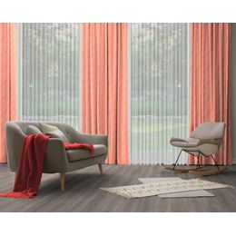 Vorhang Adam, B:142cm H:145cm, orange, Jacquard, Baumwolle, Wohnzimmer, Gardinen, "Argentinian Criolla Light", aus 100% Bio-Baumwolle