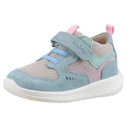 Richter M&auml;dchen Sneaker "Timmy WMS: Mittel", Gr. 26, blau, Textil, Veloursleder, kontrastfarbene Details, Schuhe, Klettschuh mit praktischem