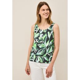Cecil Damen Tr&auml;gertop, gr&uuml;n, Gr. XXL, bedruckt, Web, 100% Baumwolle, Tops, mit allover Print