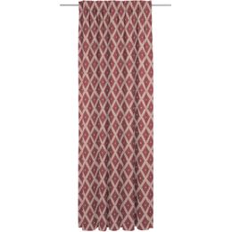 Vorhang Adam, B:142cm H:145cm, rot, Jacquard, Baumwolle, Wohnzimmer, Gardinen, "Maroccan Shiraz", aus 100% Bio-Baumwolle