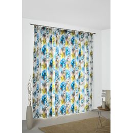 Vorhang WIRTH, B:142cm H:245cm, blau, Jacquard, Polyester, Wohnzimmer, Gardinen, "Molinella"