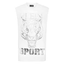 Plein Sport Jungen T-Shirt "Tiger", silber, Gr. XL, Obermaterial: 100% Baumwolle, Shirts