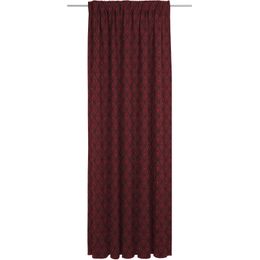Vorhang Adam, B:142cm H:145cm, rot, Jacquard, Baumwolle, Wohnzimmer, Gardinen, "Feathers", aus 100% Bio-Baumwolle