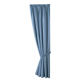 Weckbrodt-Gardinen Vorhang WECKBRODT, B:140cm H:145cm, blau, Polyester, Wohnzimmer, Gardinen, "Matteo", Satin, bedruckt, leichte Qualit&auml;t, mit Raffhalter, Gardine, Store