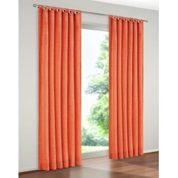 Vorhang WIRTH, B:172cm H:200cm, orange, Chenille, Polyacryl, Wohnzimmer, Gardinen, "Troms&ouml;"