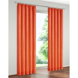 Vorhang WIRTH, B:132cm H:160cm, orange, Chenille, Polyacryl, Wohnzimmer, Gardinen, "Troms&ouml;"