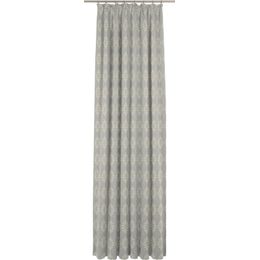 Vorhang Adam, B:145cm H:145cm, grau, Jacquard, Baumwolle (Bio-Baumwolle), Wohnzimmer, Gardinen, "Romantic Puligny Light", aus 100% Bio-Baumwolle