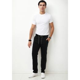 INDICODE Herren Stoffhose "Inboris", schwarz, Gr. S, 55% Leinen, 45% Baumwolle, Hosen, mit innen liegendem Kordelzug