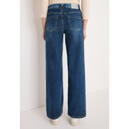 Cecil Damen Slim-fit-Jeans, blau, Gr. 32, unifarben, Jeans, 89% Baumwolle, 9% Polyester, 2% Elasthan, Jeans, High Waist