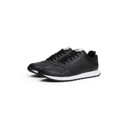Tommy Hilfiger Herren Sneaker "NEW RUNNER EVA LTH ESS", Gr. 40, schwarz-wei&szlig;, Leder, Lederimitat, Schuhe, Freizeitschuh, Halbschuh, Schn&uuml;rer mit
