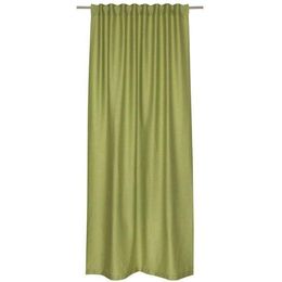 Vorhang Esprit, B:130cm H:250cm, gr&uuml;n, Polyacryl, Polyester, Wohnzimmer, Gardinen, "Canvas", Ma&szlig;anfertigung