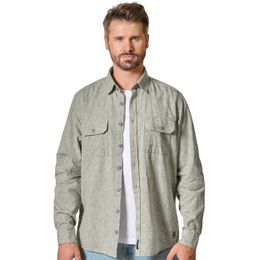 Casamoda Herren Langarmhemd "Casamoda Hemdjacke uni", beige, Gr. L, unifarben, 50% Leinen, 50% Baumwolle, Hemden